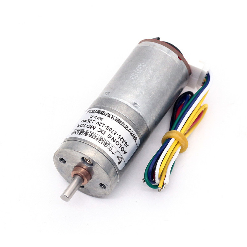 JGA25-370B Torsi Besar Motor Gear DC Kecil 1360rpm Dengan Tachometer ...